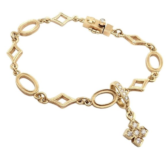 Loree Rodkin | Jewelry | Rare Loree Rodkin 8k Yellow Gold Diamond Cross ...